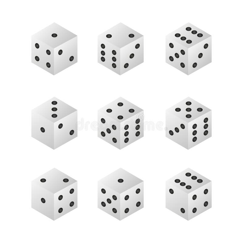 Isometric Cubes Isolated on White. Casino Gambling Set Stock Vector ...