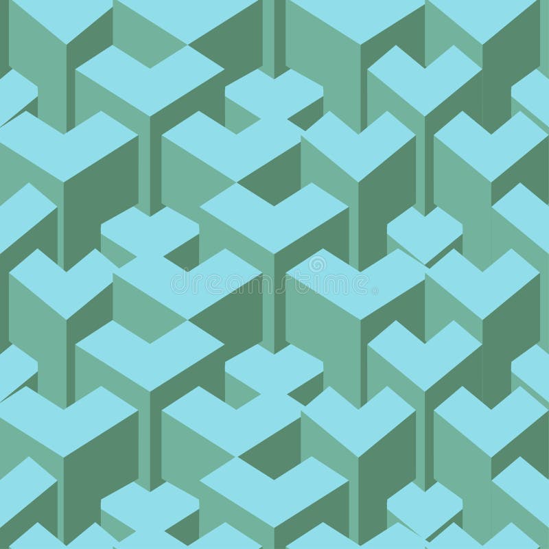 Isometric Cubes Seamlessly Repeatable Pattern. 3D Background Stock ...