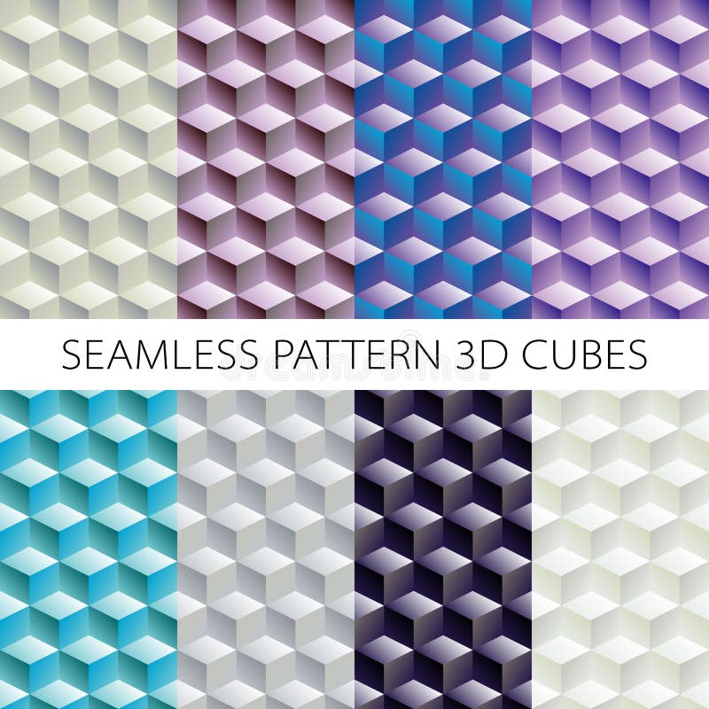 Isometric Cubes Set. Vector Elements Games. Seamless Pattern. Stock ...