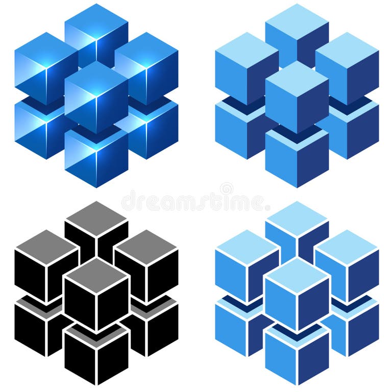 Isometric cubes sign stock vector. Illustration of abstract - 70266443