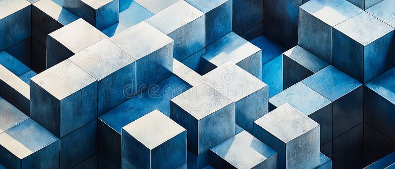 Isometric Cubes A Three Dimensional Pattern Of Interlocking Cubes