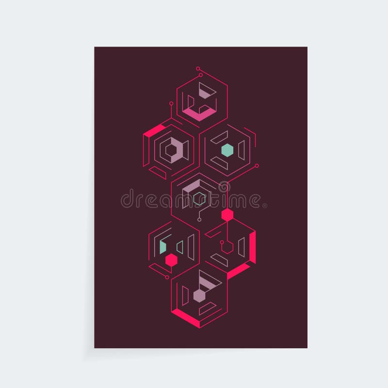 Isometric Cover Design Template Stock Vector - Illustration of abstract ...