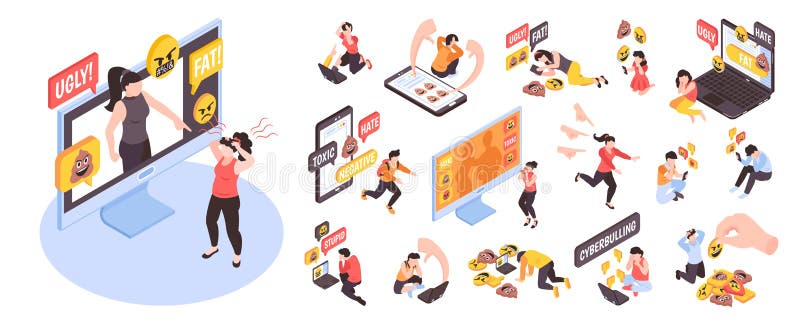 Isometric Cyberbullying Set Stock Vector - Illustration of teenager ... Isometric Cyberbullying Set Stock Vector - Illustration of teenager ...