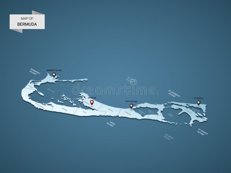 Vector Map of Bermuda. High Detailed Country Map with Division, Cities ...