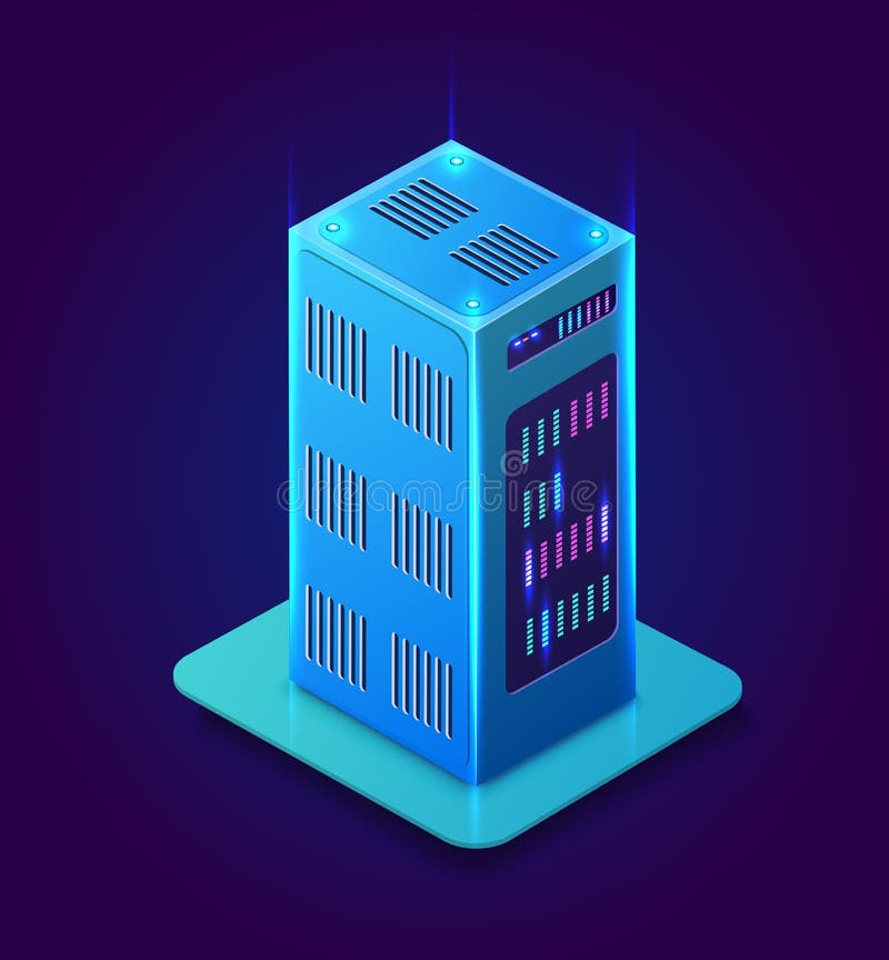 Isometric 3D blockchain stock vector. Illustration of computer - 126199712