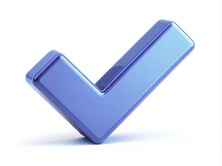 Isometric 3D Blue Checkmark Panoramic Web Design Element for Positive ...