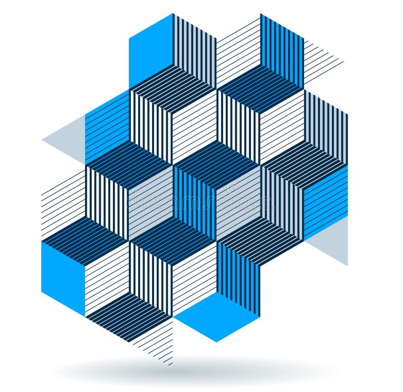 Isometric 3D Cubes Vector Abstract Geometric Background, Abstraction ...