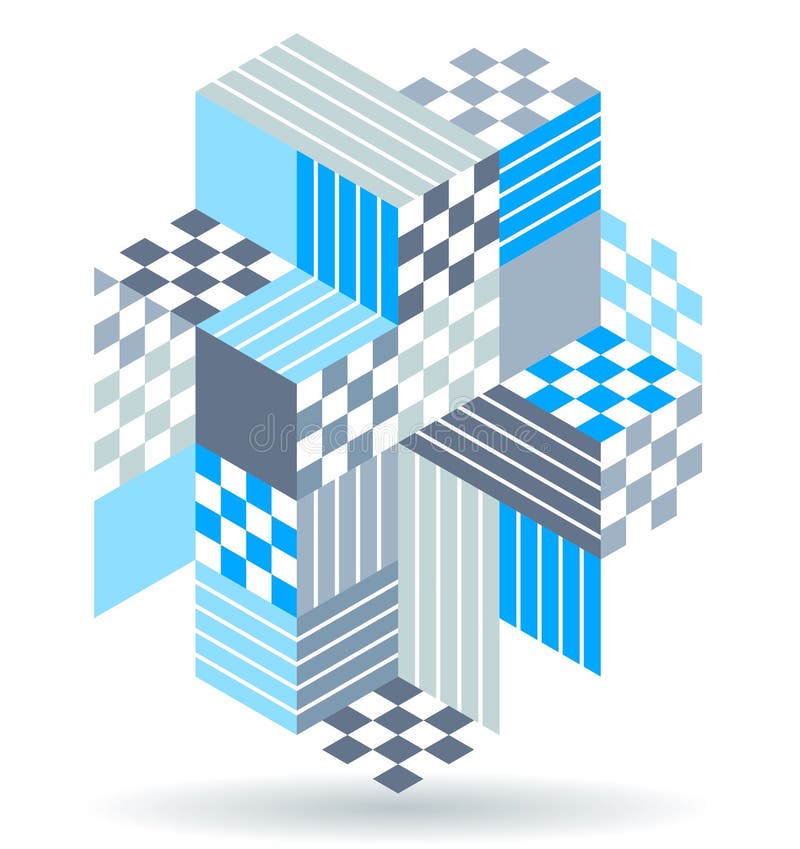 Isometric 3D Cubes Vector Abstract Geometric Background, Abstraction ...