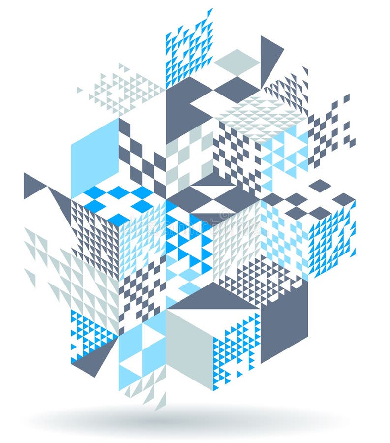 Isometric 3D Cubes Vector Abstract Geometric Background, Abstraction ...