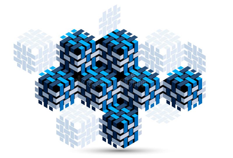 Isometric 3D Cubes Vector Abstract Geometric Background, Abstraction ...
