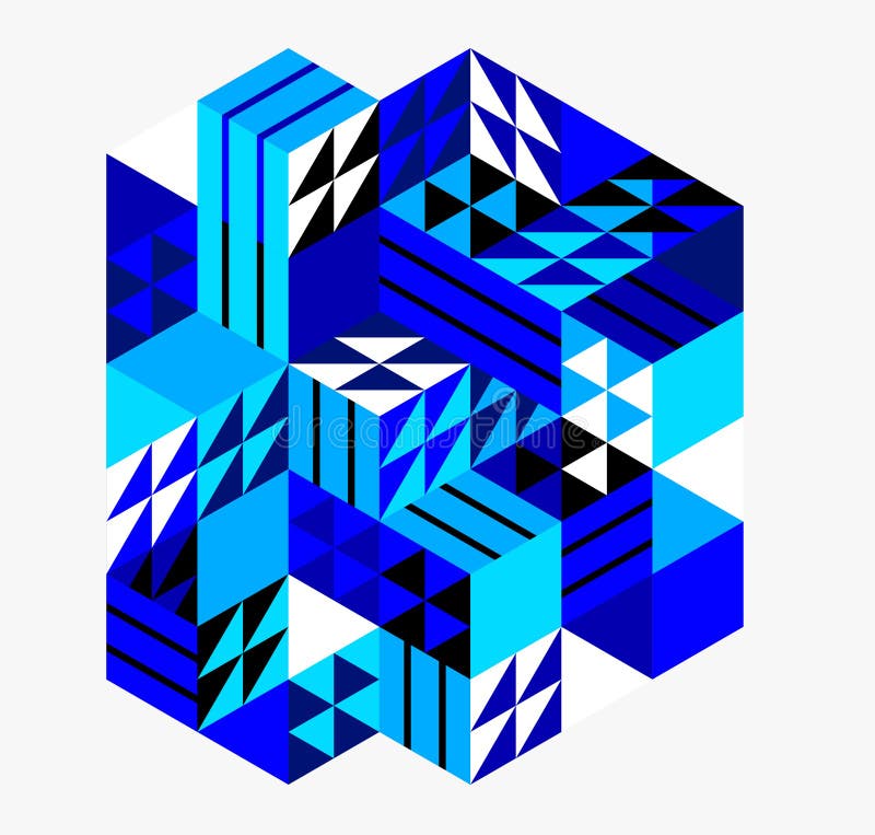 Isometric 3D Cubes Vector Abstract Geometric Background, Abstraction ...