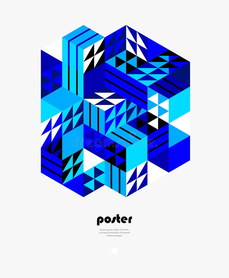 Isometric 3D Cubes Vector Abstract Geometric Background, Abstraction ...