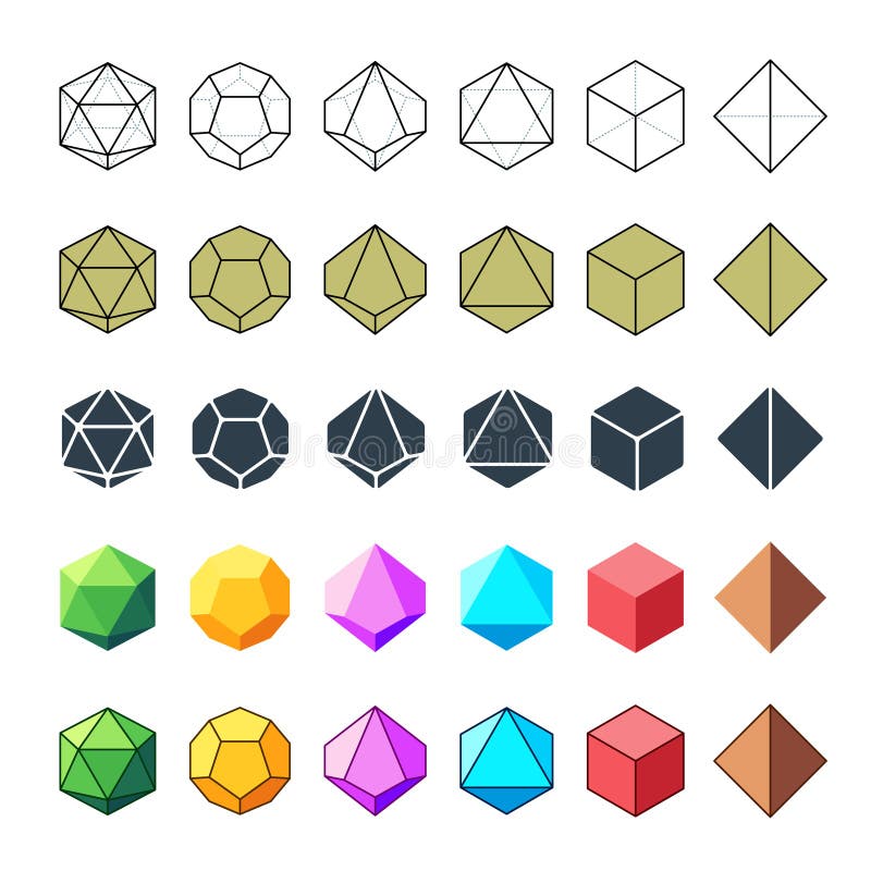 Isometric D4, D6, D8, D10, D12, and D20 Dice Icons for Board Games ... Isometric D4, D6, D8, D10, D12, and D20 Dice Icons for Board Games ...