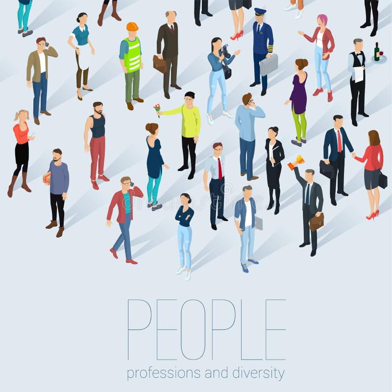 Isometric 3d Flat Design Vector People Stock Vector - Illustration of ...