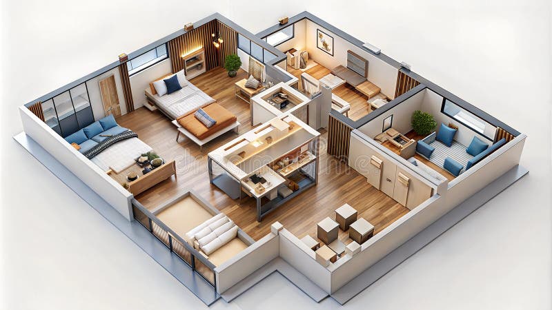 Home Apartment Floor Plan 3d Design Stock Illustrations – 5,549 Home Apartment Floor Plan 3d ...
