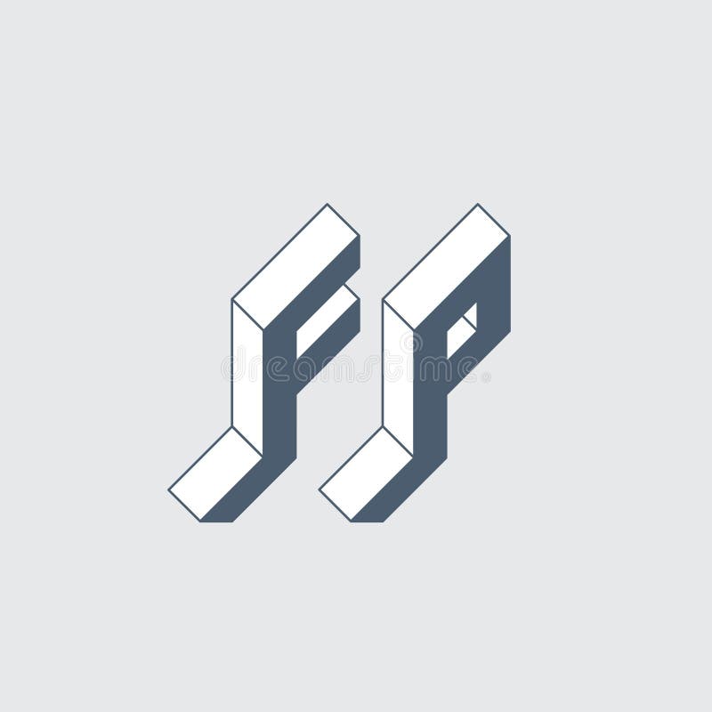 Isometric 3d Font for Design. Three-dimension Letters. FP - Logo Stock ...