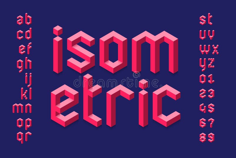 Isometric 3d font stock vector. Illustration of poster - 132339388 Isometric 3d font stock vector. Illustration of poster - 132339388