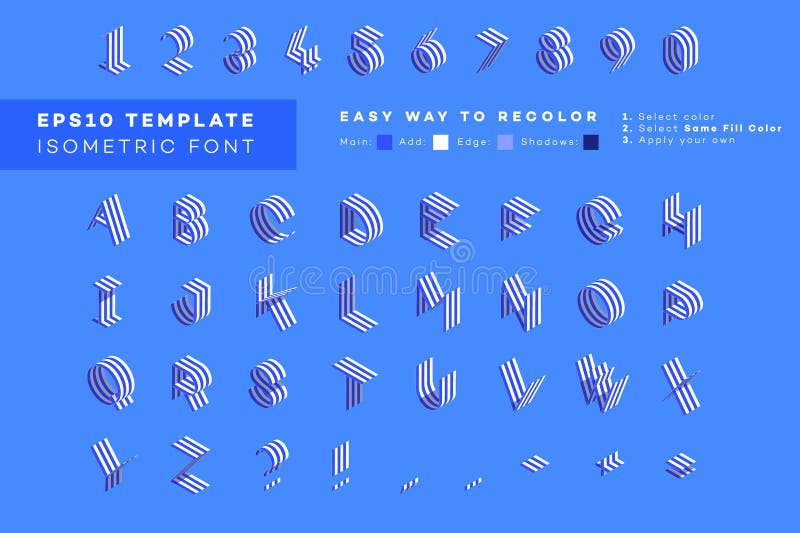 Isometric 3d Font. Modern Paper Style Design Element Stock Vector ...