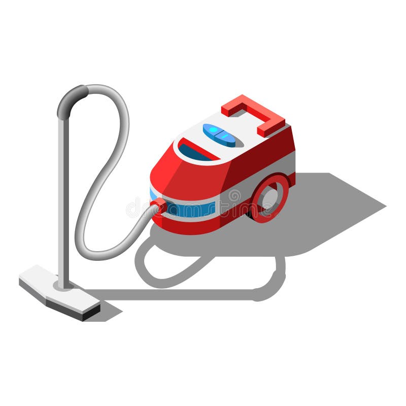 Isometric 3D House Vacuum Cleaner Element Vector Stock Vector ...