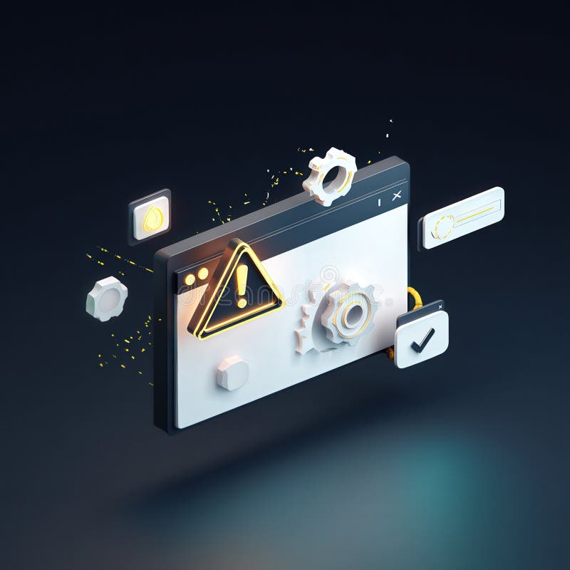 Isometric 3D Icon of a Digital Ad Panel Showing a Stock Illustration ...