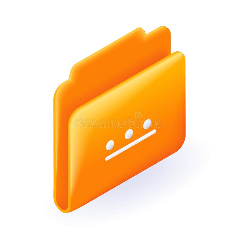Isometric 3D Icon Empty Yellow Folder for Files. Cartoon Minimal Style ...