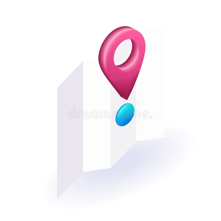 Isometric 3D Icon Geolocation Map Mark, Point Location. Vector for ...