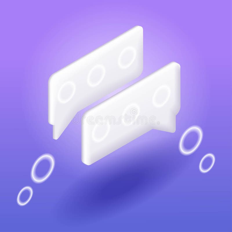 Isometric 3D Icon Speech, Communication, Dialogue Bubbles. Cartoon ...