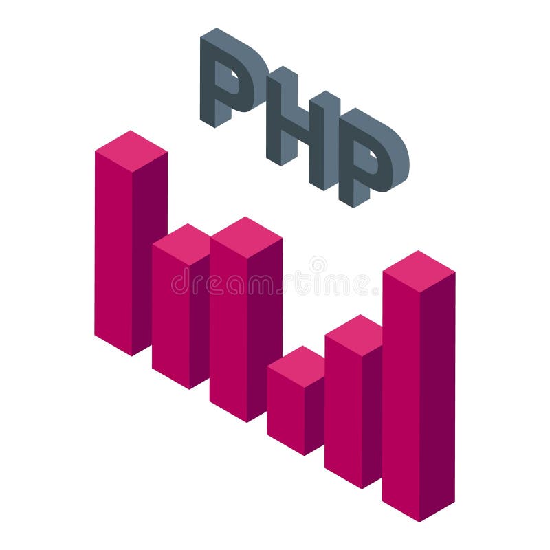 Php Growth Chart in 3d Isometric Design Stock Vector - Illustration of ...