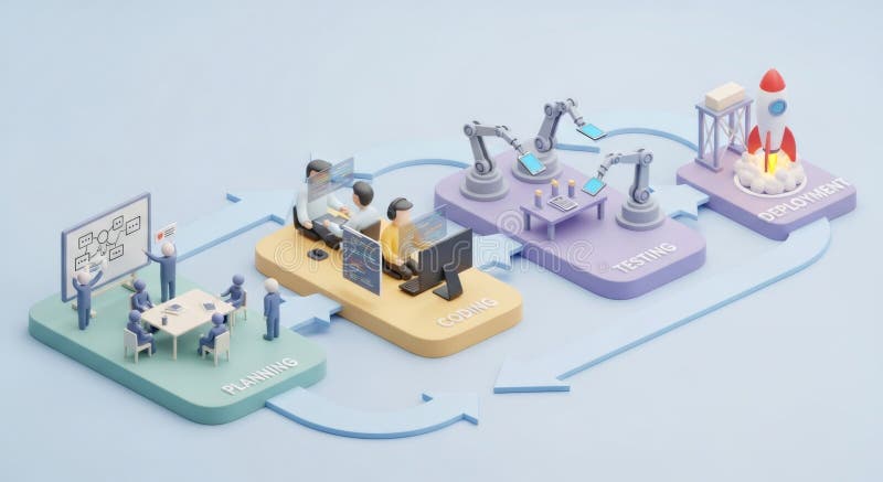 Complete Software Development Life Cycle Sdlc Workflow Stock ...