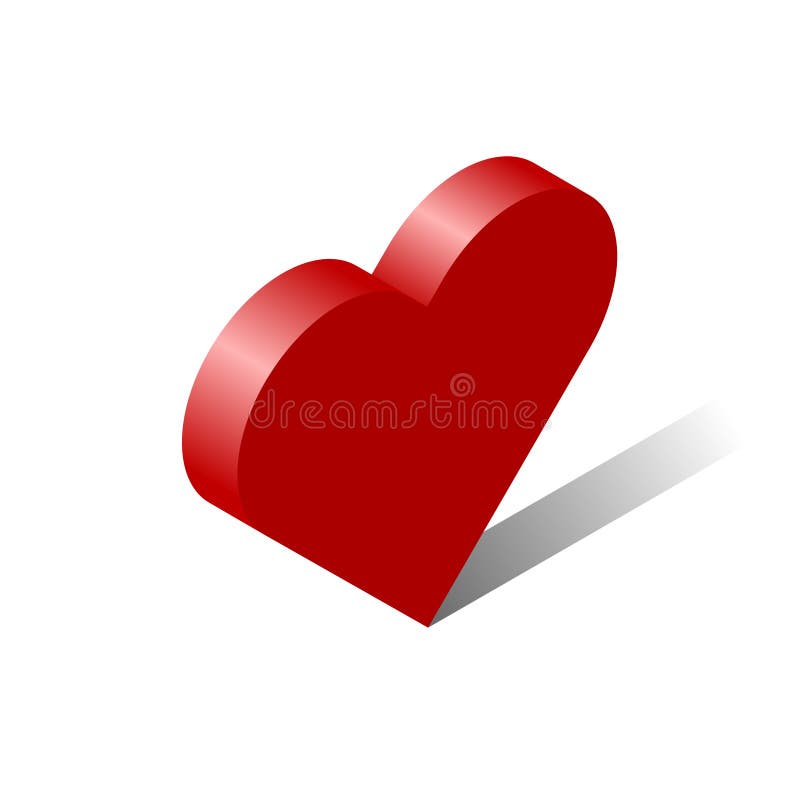 Isometric 3D Image Heart Sign Stock Illustration - Illustration of ...
