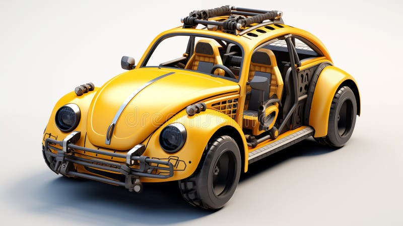 Yellow Beetle Top View Isolated on a White Background Stock Vector ...