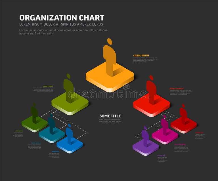 Isometric 3D Organization Chart Hierarchy Infographic Stock Vector ...