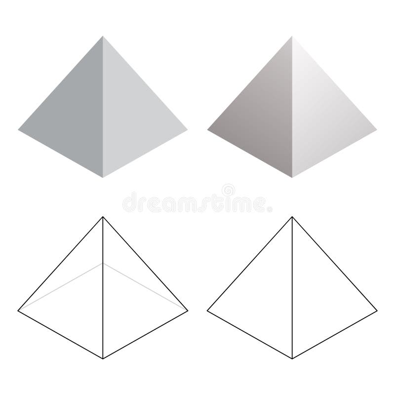 Isometric 3d Pyramid Triangle Shapes Vector Illustration Stock Vector ...