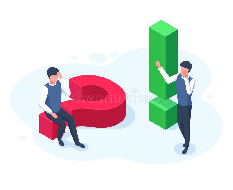 3d Man with Question and Answer Sign Stock Illustration - Illustration ...