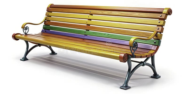 Isometric 3D Render of a Detailed Modern Bench Panoramic White ...