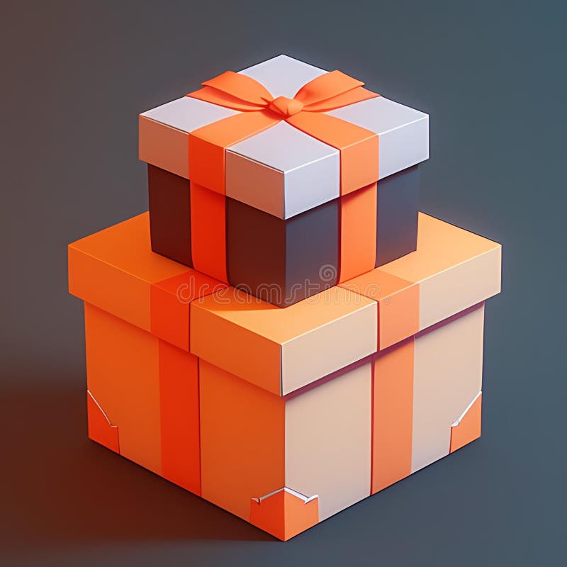 Isometric 3d Render of a Wrapped Gift Box Stock Illustration ...