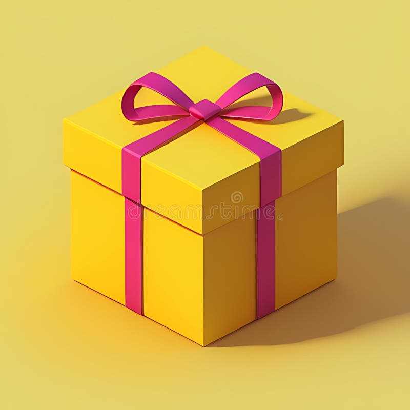 Isometric 3d Render of a Wrapped Gift Box Stock Illustration ...