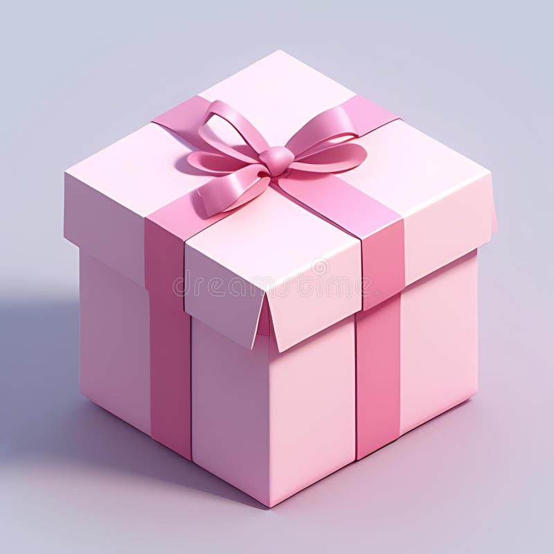Isometric 3d Render of a Wrapped Gift Box Stock Illustration ...