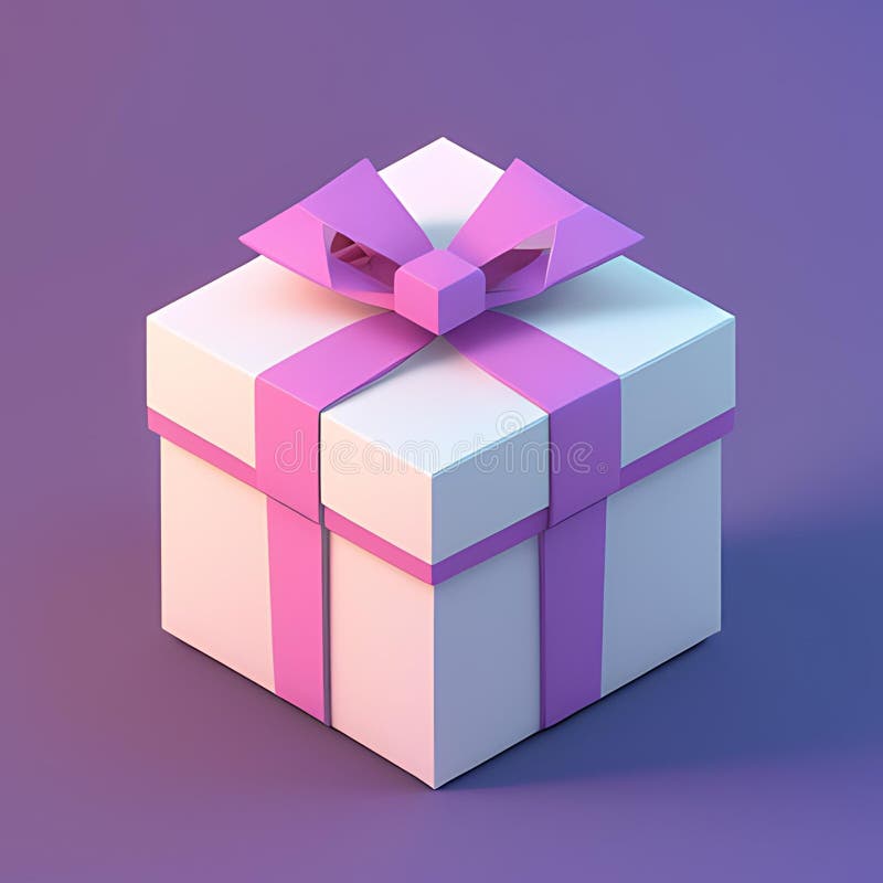 Isometric 3d Render of a Wrapped Gift Box Stock Illustration ...