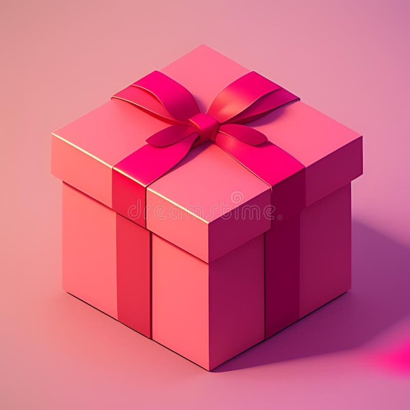 Isometric 3d Render of a Wrapped Gift Box Stock Illustration ...