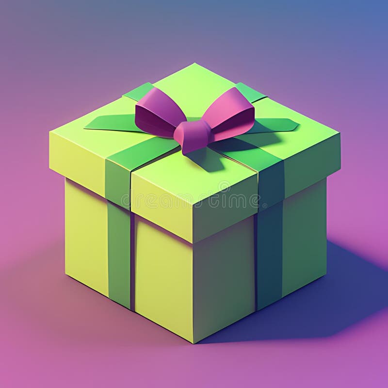 Isometric 3d Render of a Wrapped Gift Box Stock Illustration ...