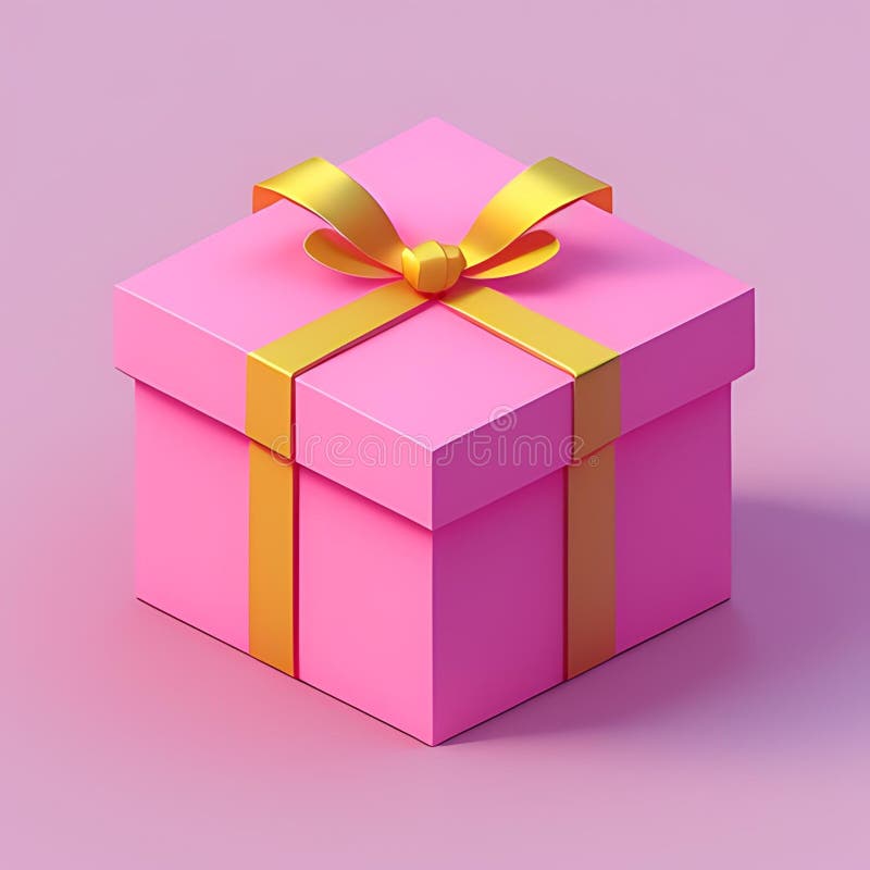 Isometric 3d Render of a Wrapped Gift Box Stock Illustration ...