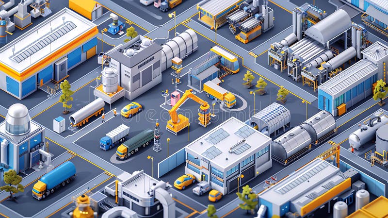 Isometric Manufacturing Plant Stock Illustrations – 3,949 Isometric ...