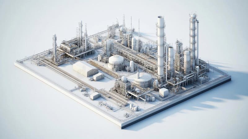 Isometric 3D Rendering of a Modern Industrial Complex Stock ...