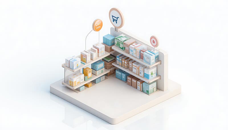 AI-Generated Retail Shelf Display Stock Illustration - Illustration of design, consumer: 375525935