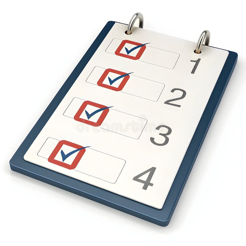 3D Checklist Isometric Isolated on White Background Stock Illustration ...