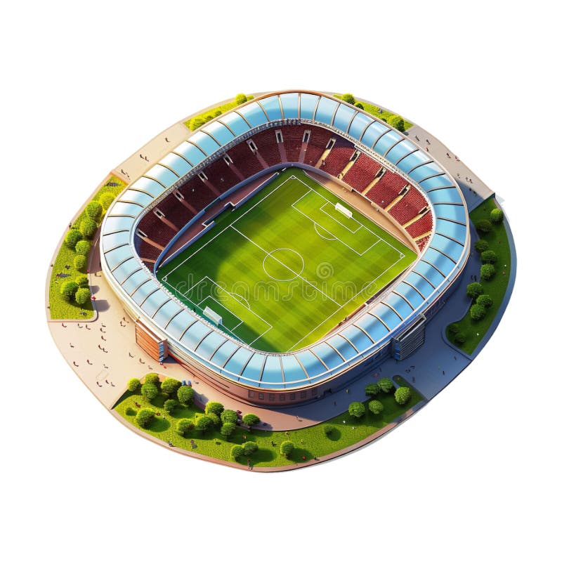 Isometric 3D Stadium on Transparent Background - Ai Generated Stock ...