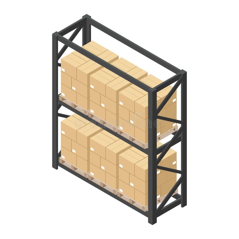Isometric 3D Storage Rack for Industrial Warehouse Stock Vector ...