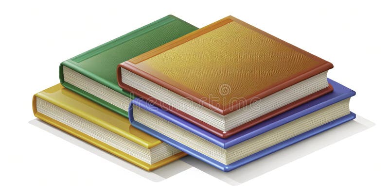 Isometric 3D Thin Books Icon Modern Vector Illustration for Educational ...