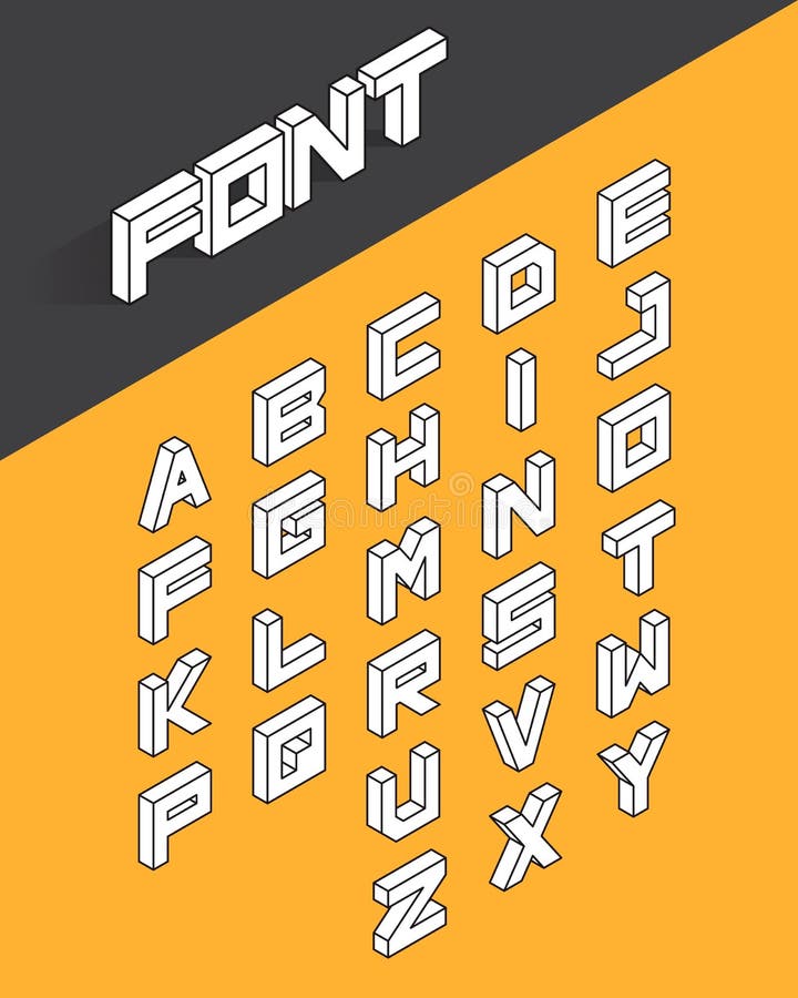 Isometric 3d type font set stock vector. Illustration of modern - 55234809